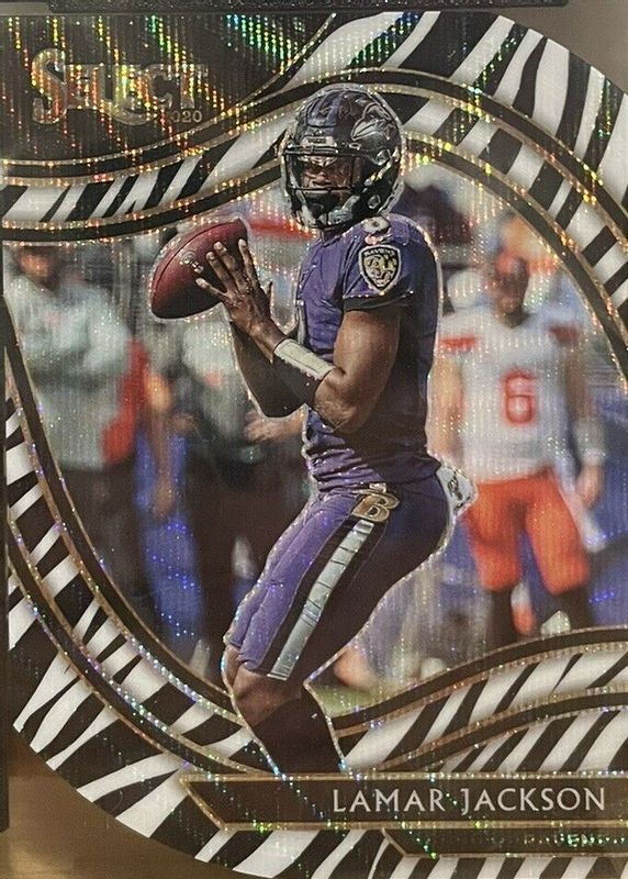 Lamar Jackson 2020 Select #303 Field Level Zebra Die-Cut /(SSP) Price ...