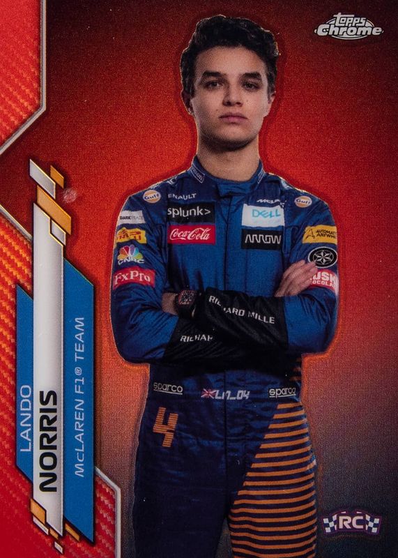 Lando Norris 2020 Topps Chrome Formula 1 #7 F1 Racers - Red Refractor ...