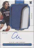 Cole Anthony 2020 National Treasures #149 Rookie Patch Auto - Gold /10 ...