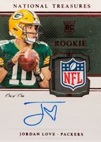 Jordan Love 2020 National Treasures #RGS-JL Rookie Gloves Signatures ...