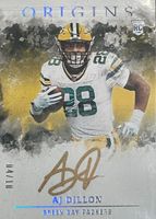 AJ Dillon 2020 Origins #RA-AJ Rookie Autographs - Gold /10 Price Guide ...