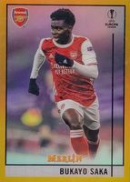 Bukayo Saka 2020 Topps Merlin Chrome UEFA Champions League #69 Gold Refractor /50 Price Guide ...