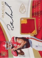 Patrick Mahomes II 2017 Immaculate #104 Rookie Patch Auto - Gold /25 ...