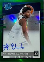 Anthony Edwards 2020 Optic #151 Rated Rookie Signatures - Green /5 ...