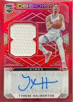 Tyrese Haliburton 2020 Obsidian #234 Rookie Jersey Autographs - Electric Etch Red Flood Price ...