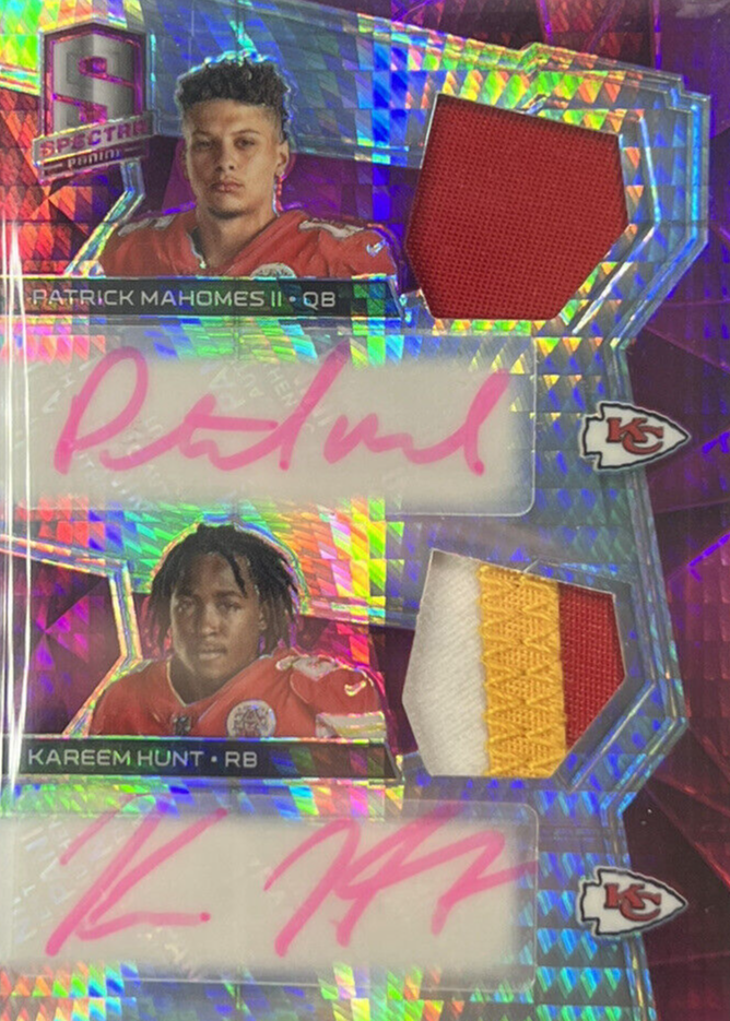 Patrick Mahomes II 2017 Spectra #RDPA-KC Rookie Dual Patch Auto - Neon ...
