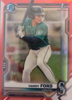 Harry Ford 2021 Bowman Draft #BDC-1 Chrome - Red Refractor /5 (1st) PSA ...