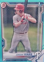 Jordan Viars 2021 Bowman Draft #BD-132 Aqua /199 (1st) Price Guide ...