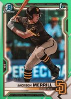 Jackson Merrill 2021 Bowman Draft #BDC-119 Chrome - Green Refractor /99 ...