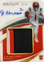 Ja'Marr Chase 2021 Immaculate #PPA-JC Premium Rookie Patch Autographs ...