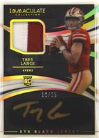 Trey Lance 2021 Immaculate #REB-TRL Immaculate Rookie Eye Black Jersey Autographs - Gold (/25 ...
