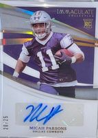 Micah Parsons 2021 Immaculate #145 Rookie Autographs - Gold /25 Price ...