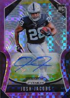Josh Jacobs 2019 Prizm #323 Rookie Autographs - Purple Power /49 PSA 10 ...