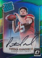 Patrick Mahomes II 2017 Optic #177 Rated Rookie Autographs - Green /5 ...