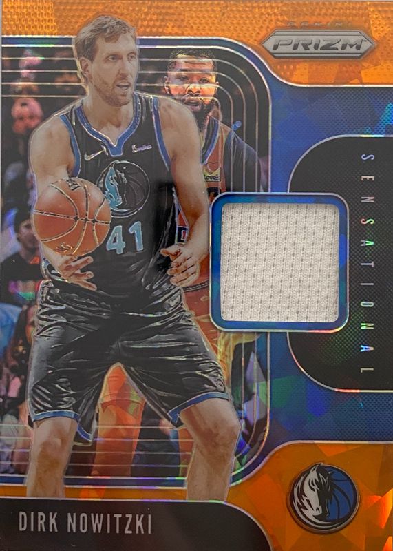 Dirk Nowitzki 2019 Prizm #SS-DNW Sensational Swatches - Orange Ice ...
