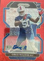 Greg Rousseau 2021 Prizm #434 Rookie Autographs - Red Shimmer /10 Price ...