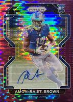 Amon-Ra St. Brown 2021 Prizm #358 Rookie Autographs - Purple Pulsar ...