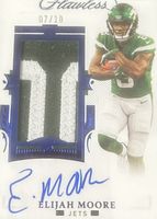 Elijah Moore 2021 Flawless #RPA-EMO Rookie Patch Auto - Sapphire (/10 ...