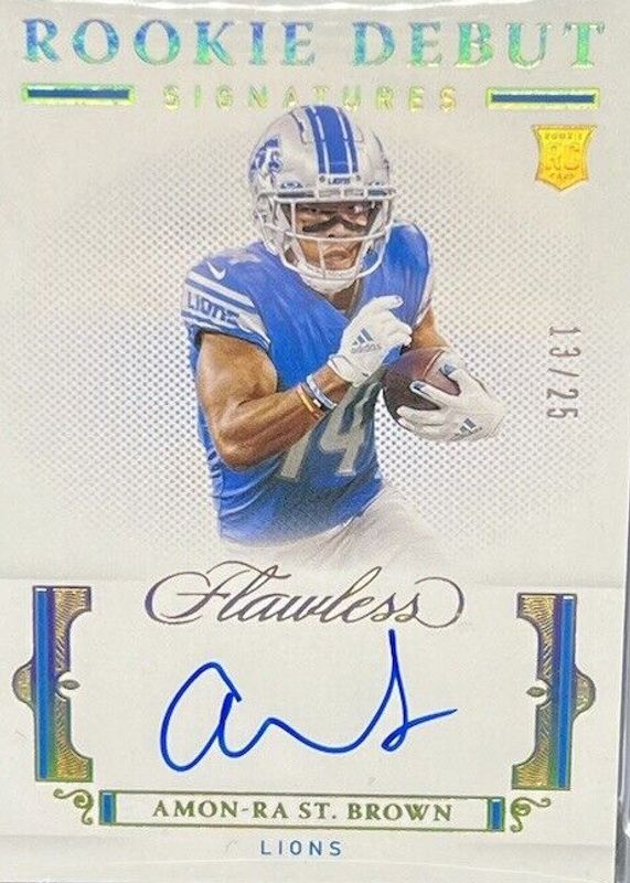 Amon-Ra St. Brown 2021 Flawless #RDS-ASB Rookie Debut Signatures (/25 ...