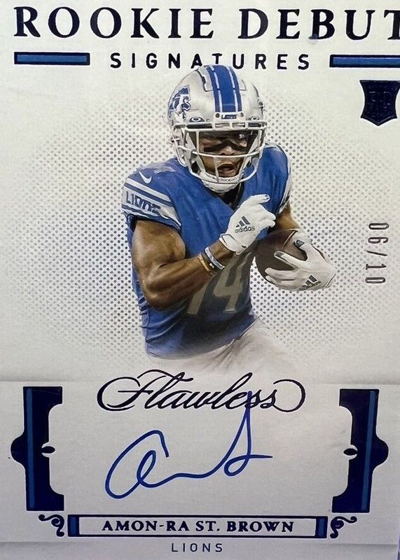 Amon-Ra St. Brown 2021 Flawless #RDS-ASB Rookie Debut Signatures ...
