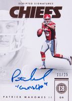 Patrick Mahomes II 2017 Encased #SS-PM2 Scripted Signatures (/25) Price ...