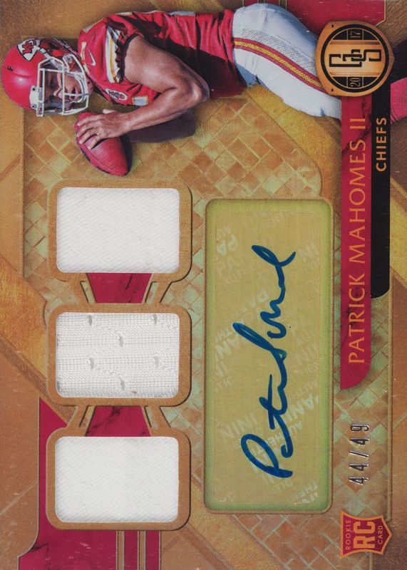 Patrick Mahomes II 2017 Gold Standard Rookie Jersey Autographs Triple ...