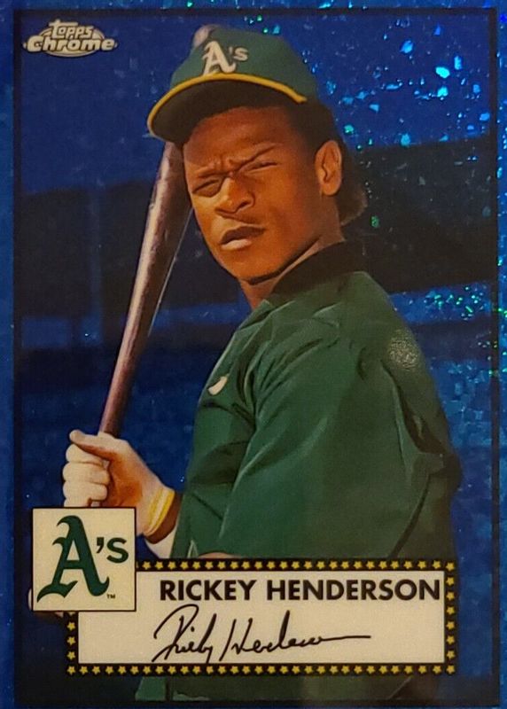 Rickey Henderson 2021 Topps Chrome Platinum Anniversary #501 Blue Mini ...