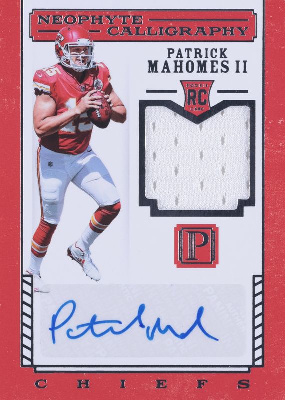 Patrick Mahomes II 2017 Pantheon #102 Neophyte Calligraphy Rookie ...