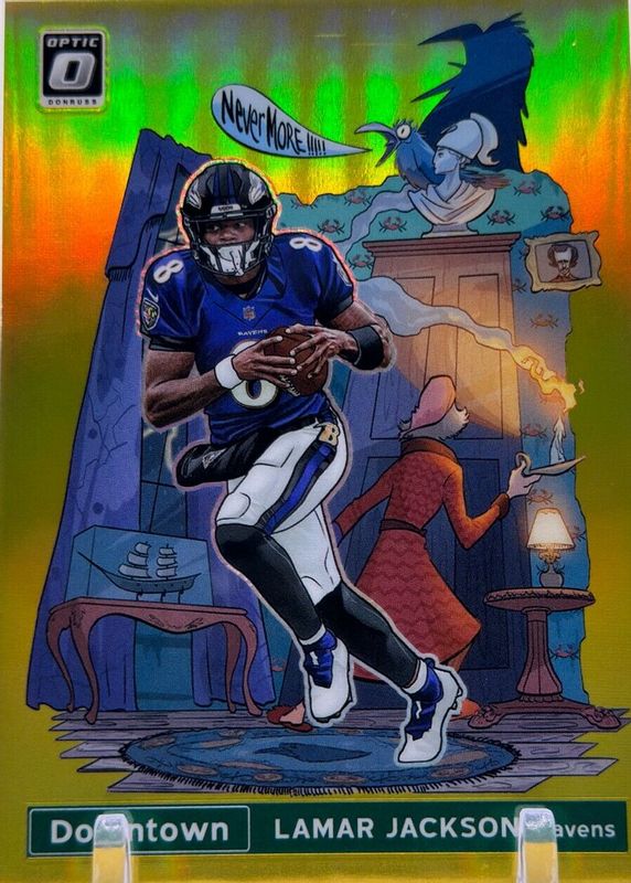 Lamar Jackson 2021 Optic #DT-9 Downtown - Gold /10 PSA 10 Price Guide ...