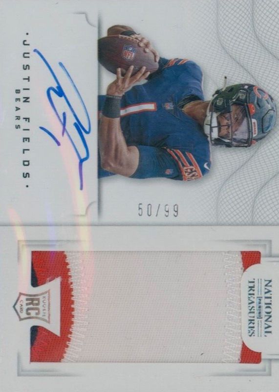 Justin Fields 2021 National Treasures #CRS-JF Crossover Rookie Patch ...