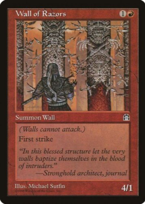 Wall of Razors 1998 Stronghold Base Price Guide - Sports Card Investor