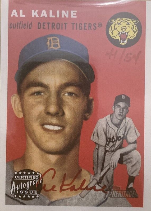 Al Kaline 2003 Topps Heritage #RO-AK Real One Autographs - Red Ink /54 ...