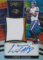 Lamar Jackson 2018 Select #JM-LJ Jumbo Rookie Signature Swatches - Tie ...