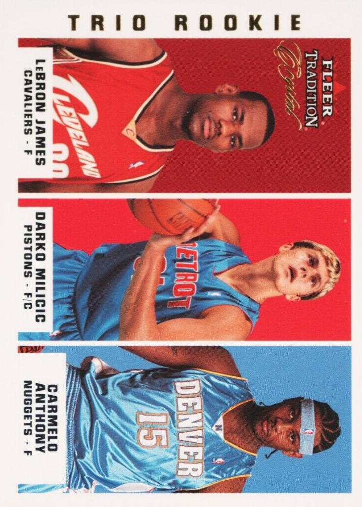 LeBron James 2003 Fleer Tradition #291 Trio Rookie - Crystal /50 (w/D ...
