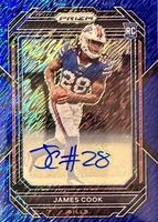 James Cook 2022 Prizm #319 Rookie Autographs - Blue Shimmer /25 Price ...