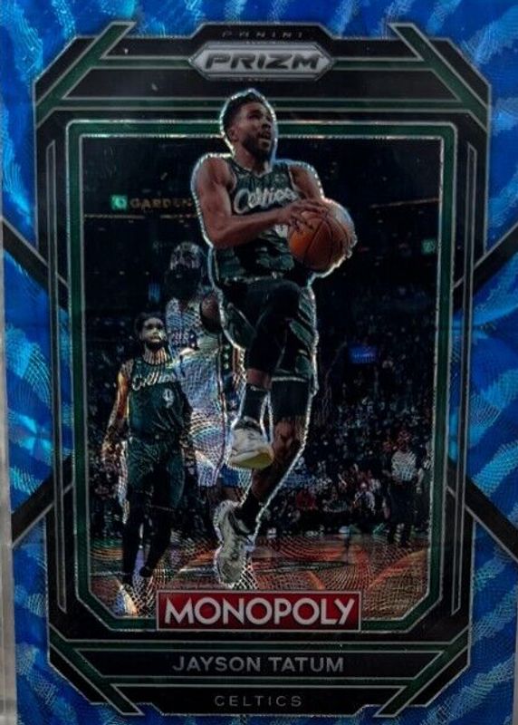 Jayson Tatum 2022 Prizm Monopoly #4 Boardwalk Blue Tiger Stripe PSA 10 ...