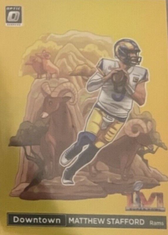 Matthew Stafford 2022 Optic #SBD-MS Super Bowl Downtown - Gold /10 PSA ...