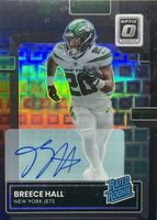 Breece Hall 2022 Optic #214 Rated Rookie Autographs - Black Pandora /25 ...