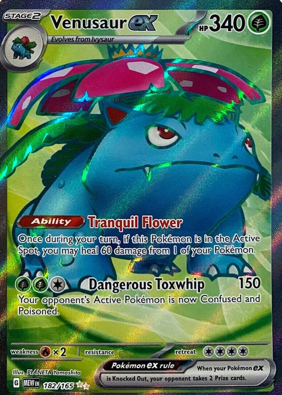 Venusaur ex 2023 Scarlet & Violet: 151 #182/165 Ultra Rare Price Guide ...