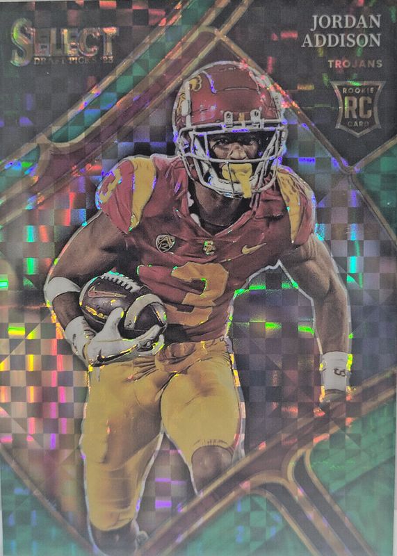 Jordan Addison 2023 Select Draft Picks #106 Field Level Green Squares ...