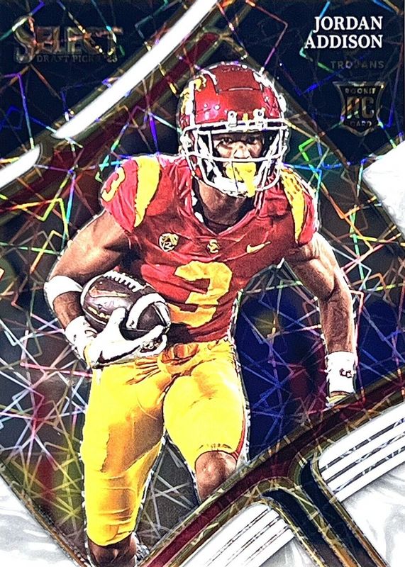 Jordan Addison 2023 Select Draft Picks #106 Field Level White Lazer ...