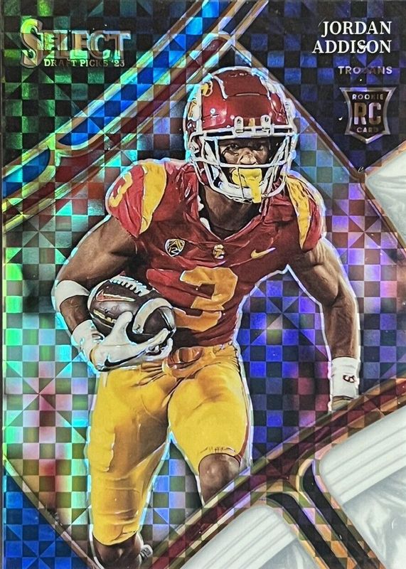 Jordan Addison 2023 Select Draft Picks #106 Field Level Blue & White ...