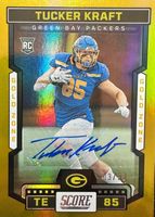 Tucker Kraft 2023 Score #341 Rookie Signatures - Gold Zone /50 Price ...