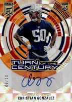 Christian Gonzalez 2023 Elite #TC-CGO Turn of the Century Autographs ...