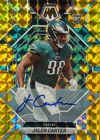 Jalen Carter 2023 Mosaic #328 Rookie Autographs - Gold /10 Price Guide ...