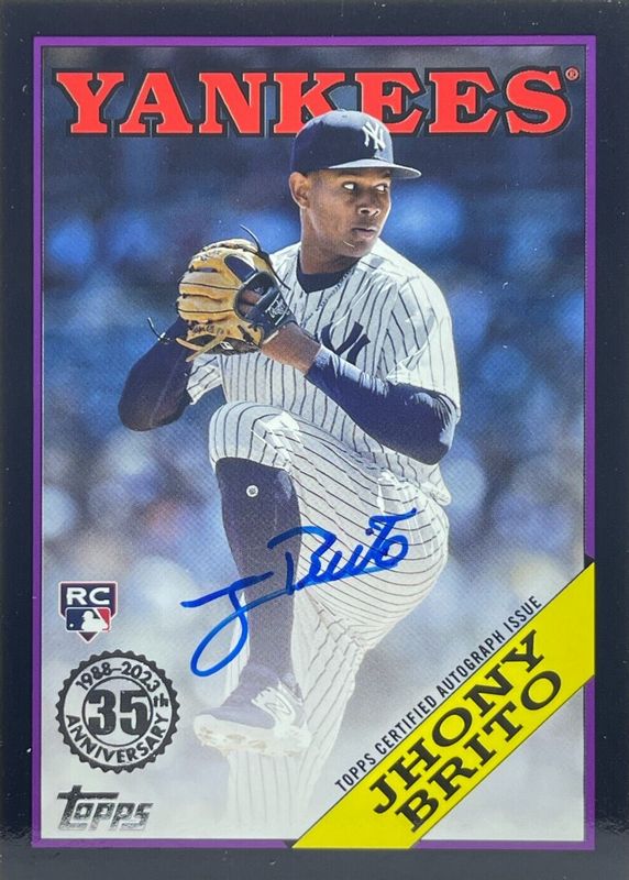 Jhony Brito 2023 Topps Update #88BAU-JHB 1988 Topps Autographs - Black ...