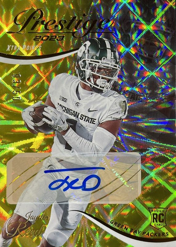 Jayden Reed 2023 Prestige #348 Xtra Points Signatures - Gold /50 Price ...