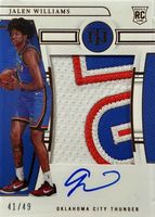 Jalen Williams 2022 National Treasures #102 Rookie Patch Auto - Bronze ...