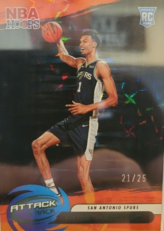 Victor Wembanyama 2023 Hoops #1 Attack the Rack - Hyper Green /25 Price ...