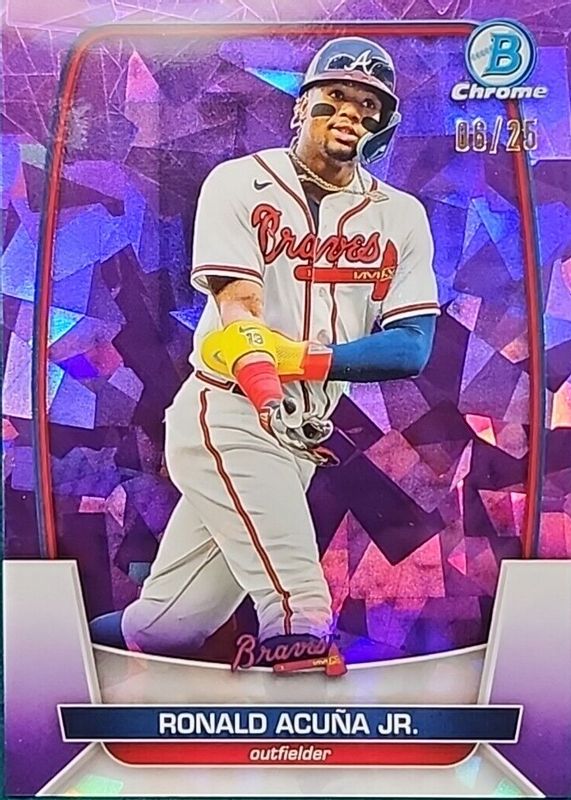 Ronald Acuna Jr. 2023 Bowman Chrome Sapphire Edition #93 Purple /25 ...